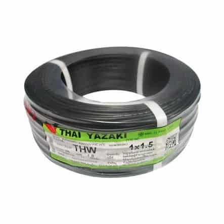 THAI YAZAKI สายไฟ THW 1X1.5mm. สีดำ 100m. - FullHouse Store